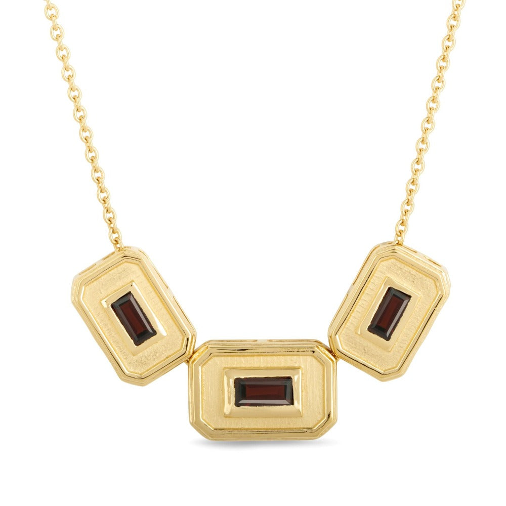 CEO's Deco Baguette Garnet Necklace | Margot Fox Jewellery