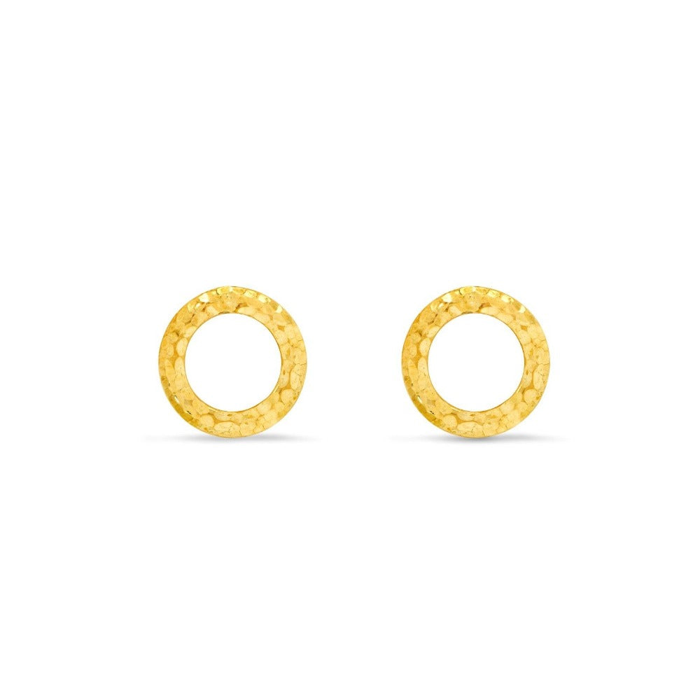 Margot Fox Hammered Gold Round Stud Earrings